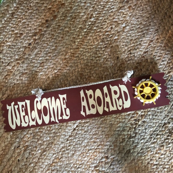 Accents | 225 Welcome Aboard Wood Nautical Sign | Poshmark